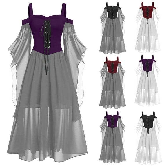 Jsaierl Halloween Costumes for Women Plus Size Vintage Renaissance ...