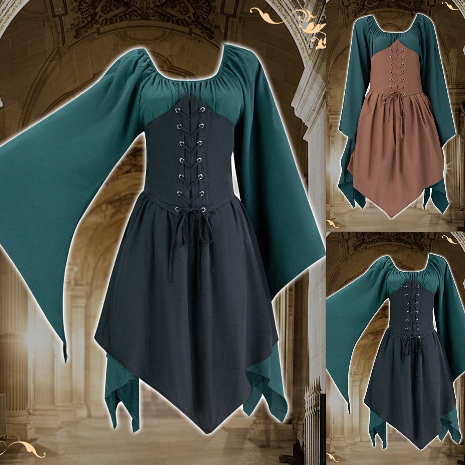 Jsaierl Halloween Costumes for Women Vintage Medieval Victorian Goth ...