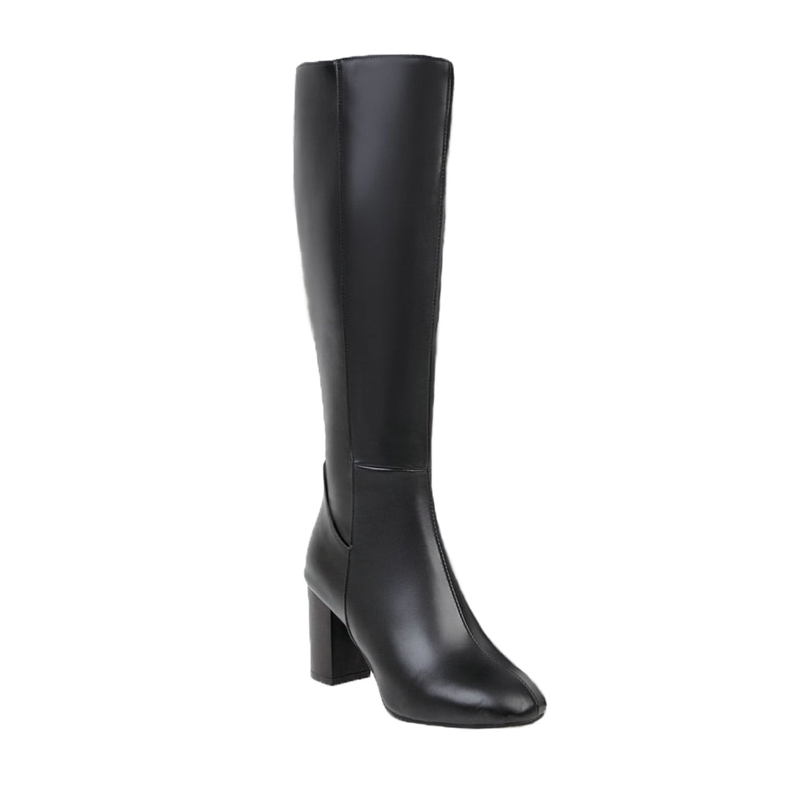 Jsaierl Knee High Boots for Women Gogo Boots 70s Boots,Leather Pointed ...