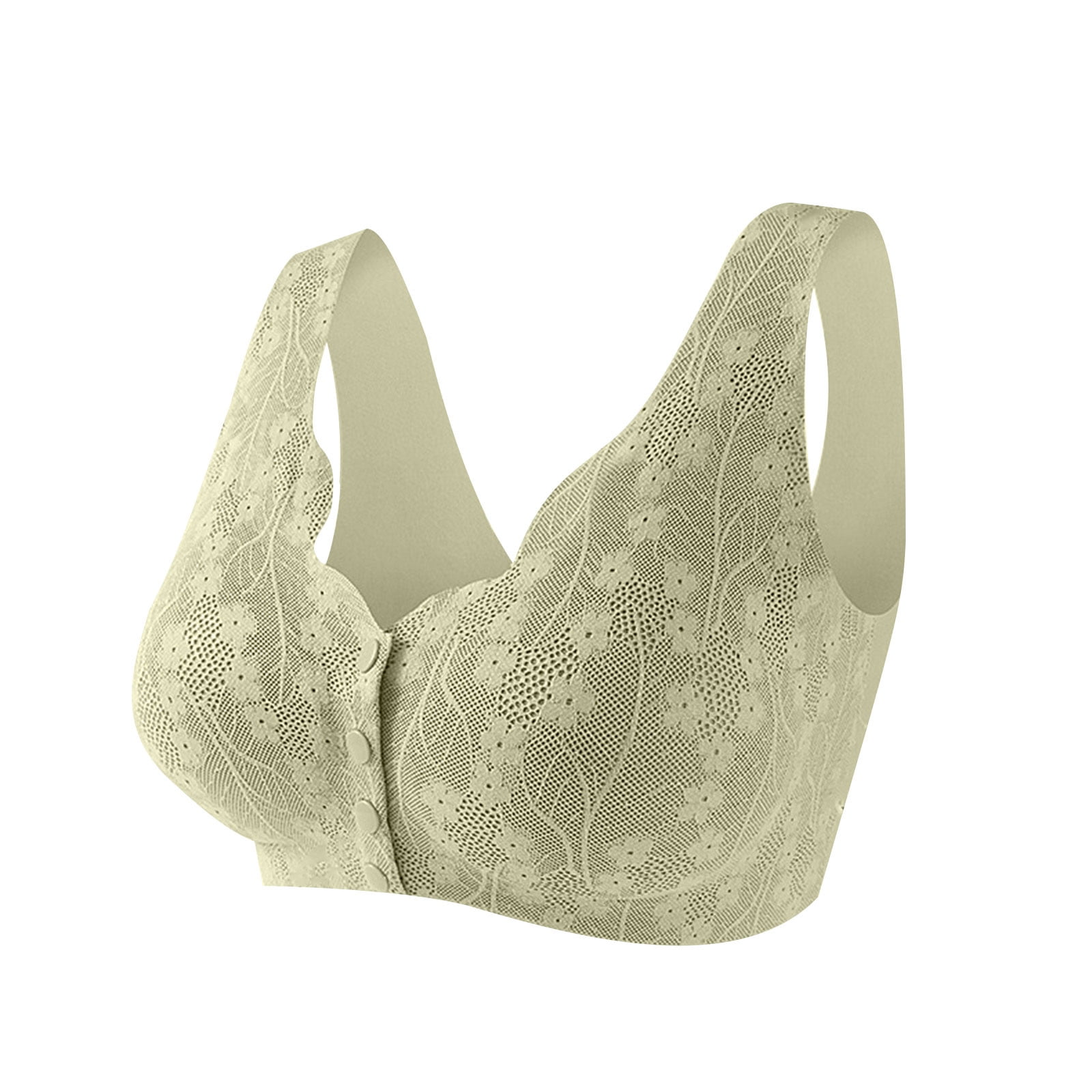 Jsaierl Lace Bras for Women Front Closure Plus Size Support T-shirt ...