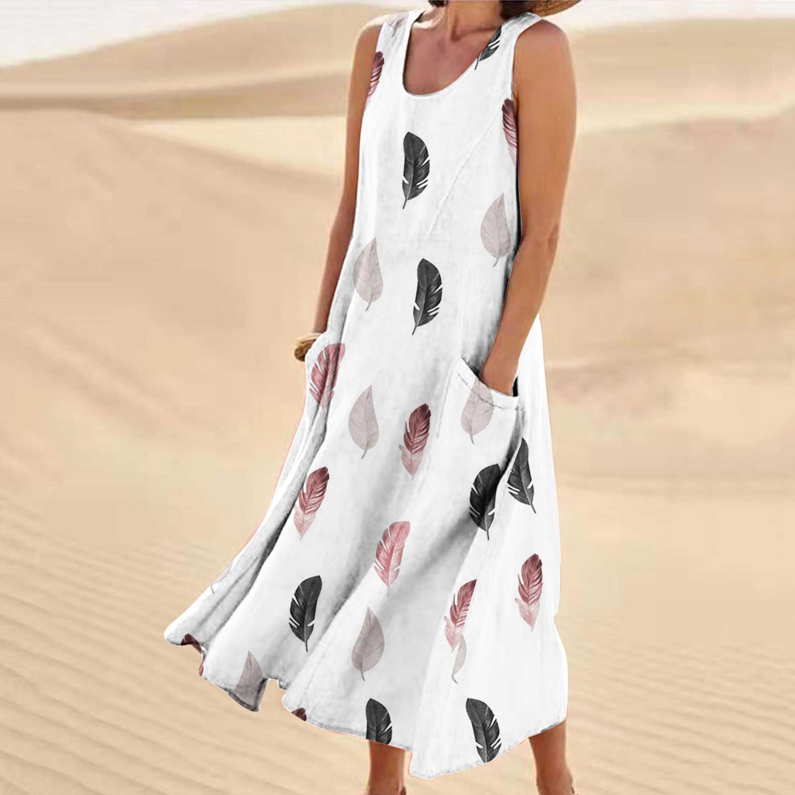 Jsaierl Linen Dresses for Women 2024 Casual Cotton Linen Dress ...