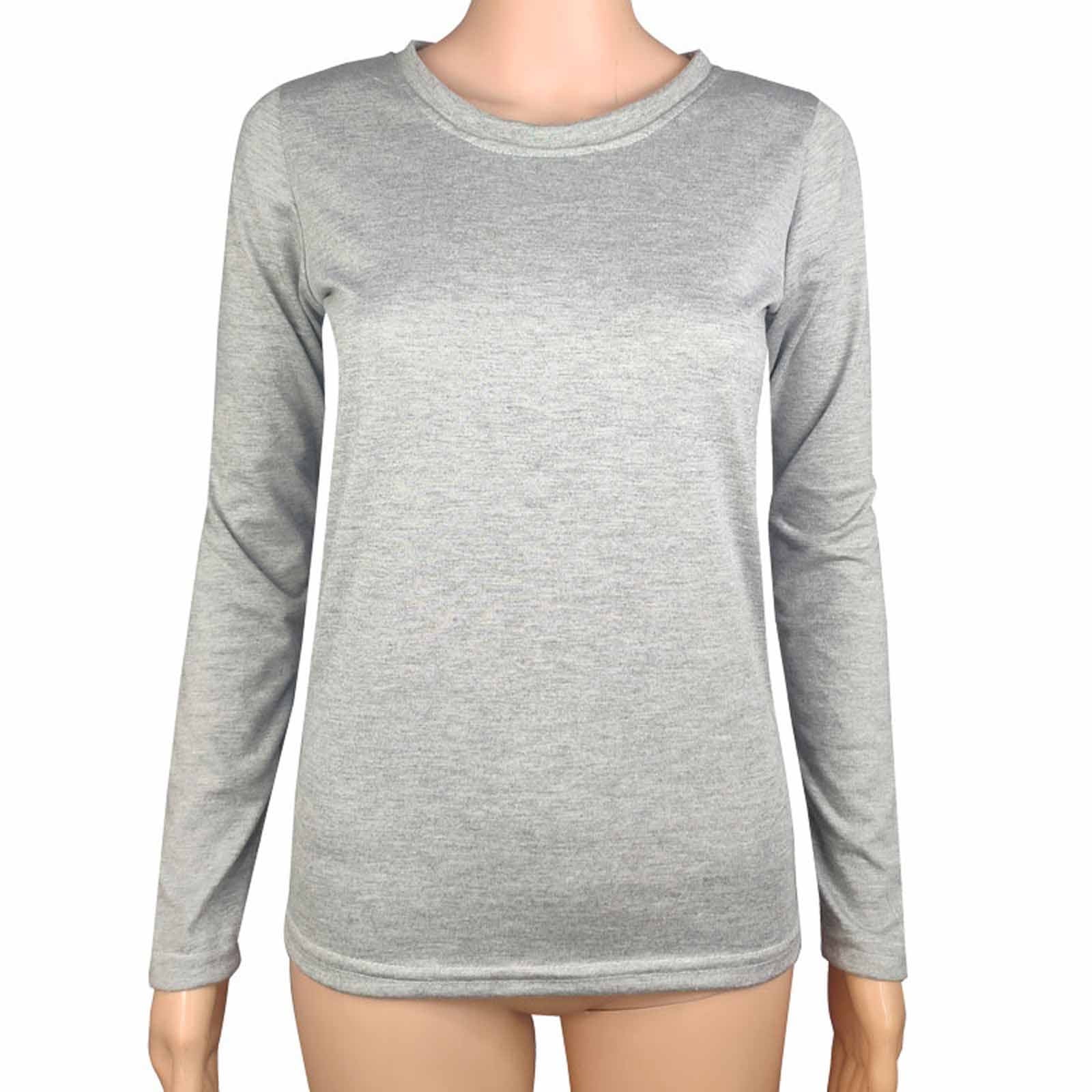 Jsaierl Long Sleeve Shirts for Women Crewneck Basic Casual Tops Ladies ...