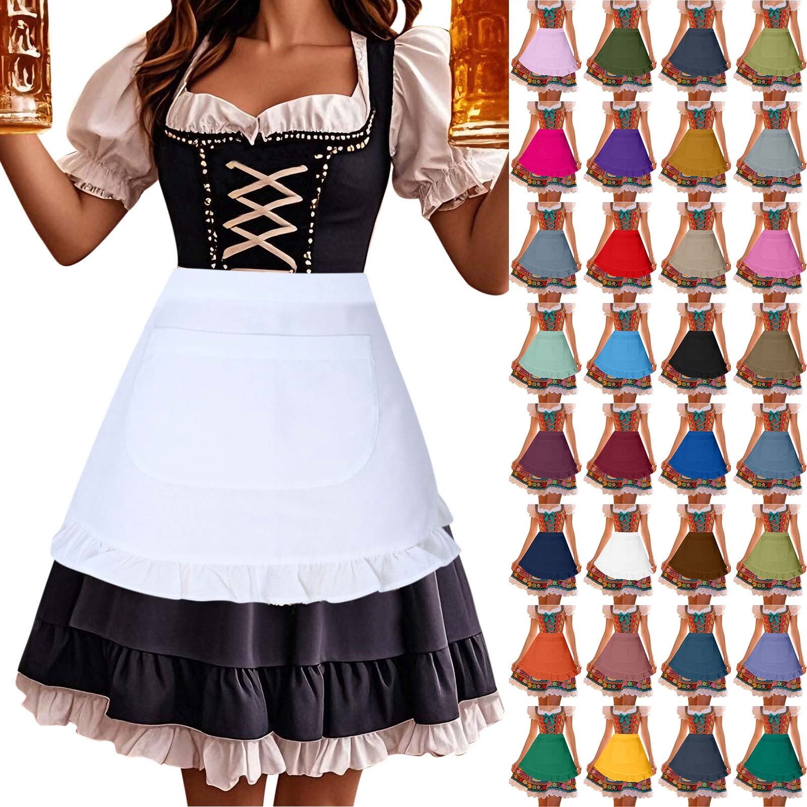 Jsaierl Oktoberfest Dress for Women Retro Medieval Elegant Goth Maxi ...
