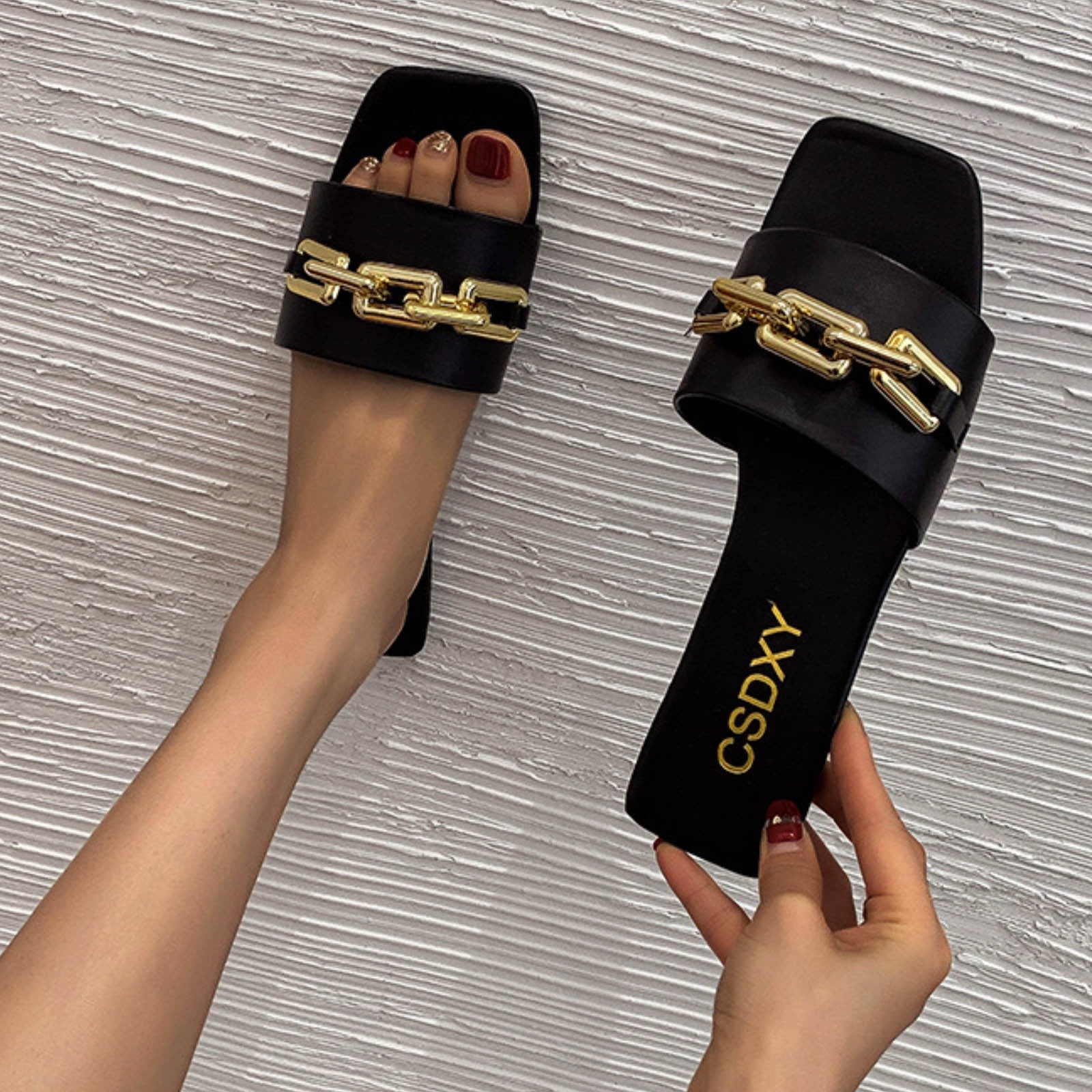 Jsaierl Platform Sandals for Women Casual Summer Square Toe Sandals ...