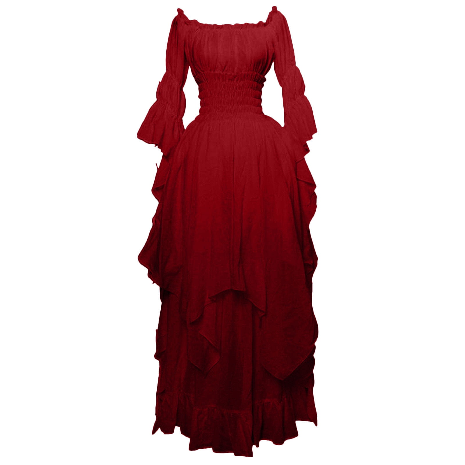Jsaierl Renaissance Costume Women Vintage Medieval Elegant Goth Maxi ...