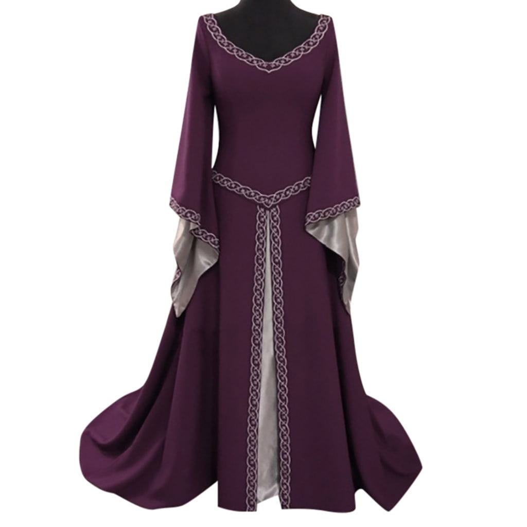 Jsaierl Renaissance Costume Women Vintage Medieval Elegant Gothic Maxi ...