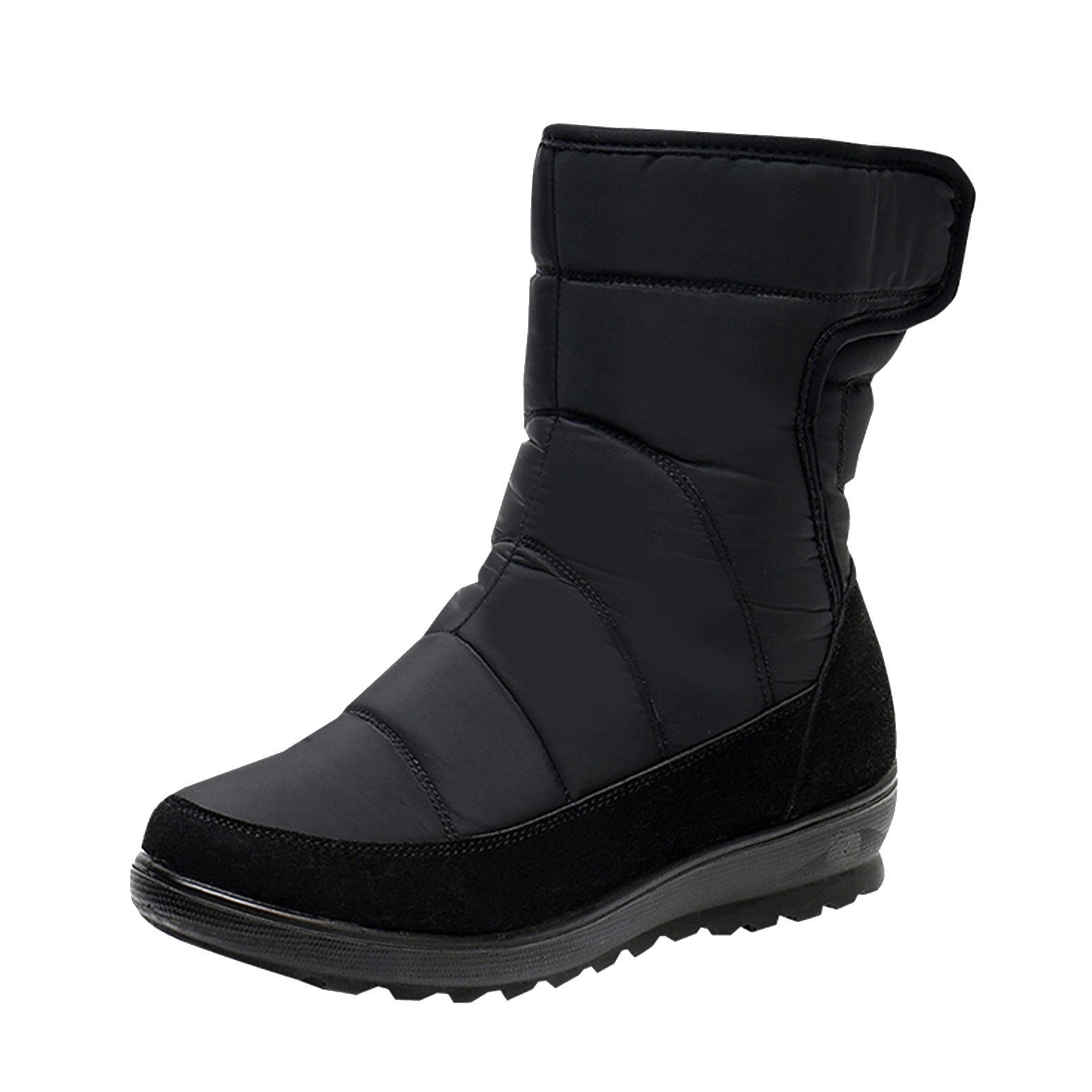 Jsaierl Snow Boots for Women Winter High Tube Fringed Round Toe Warm ...