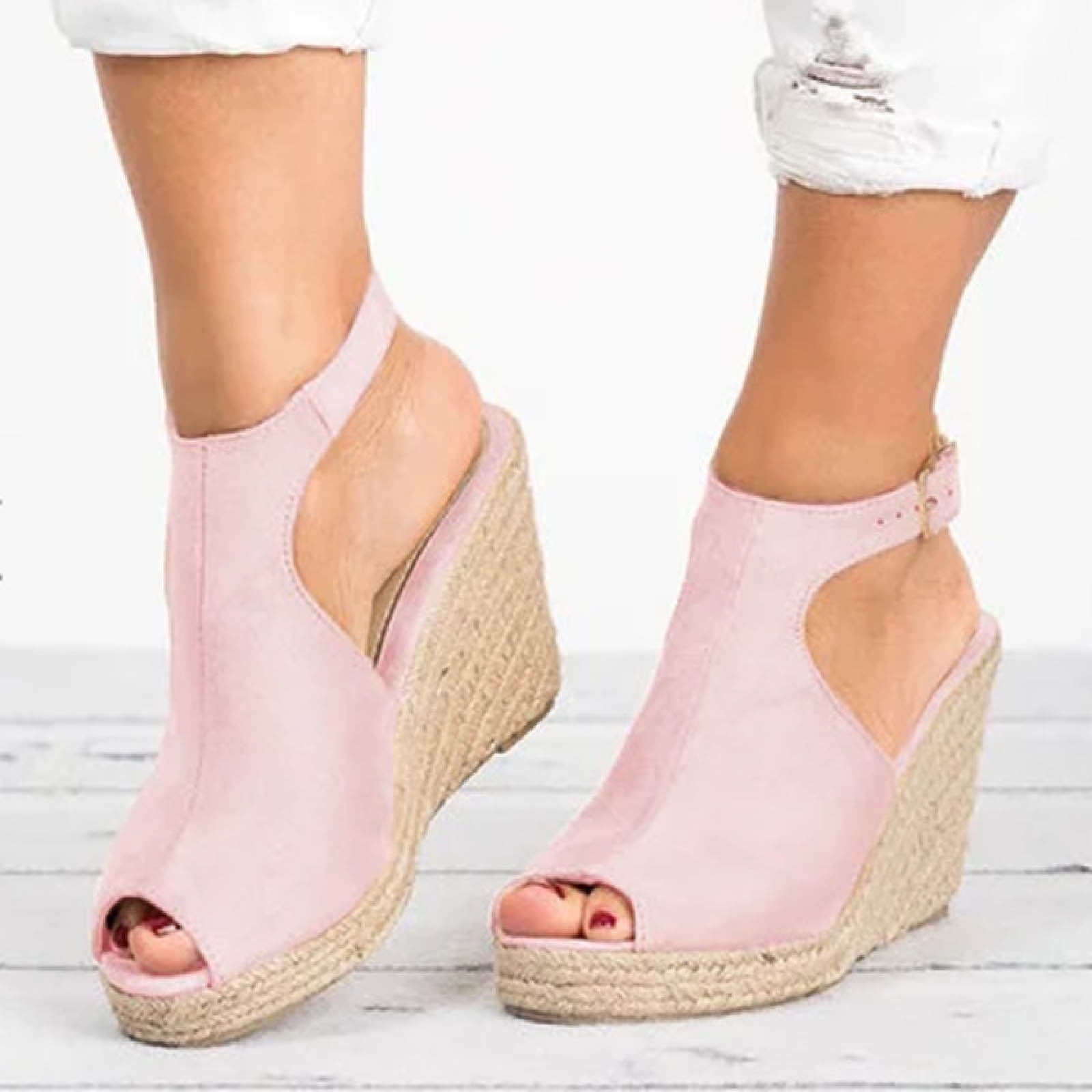 Jsaierl Wedge Sandals for Women Dressy Summer, Fashion Solid Summer ...