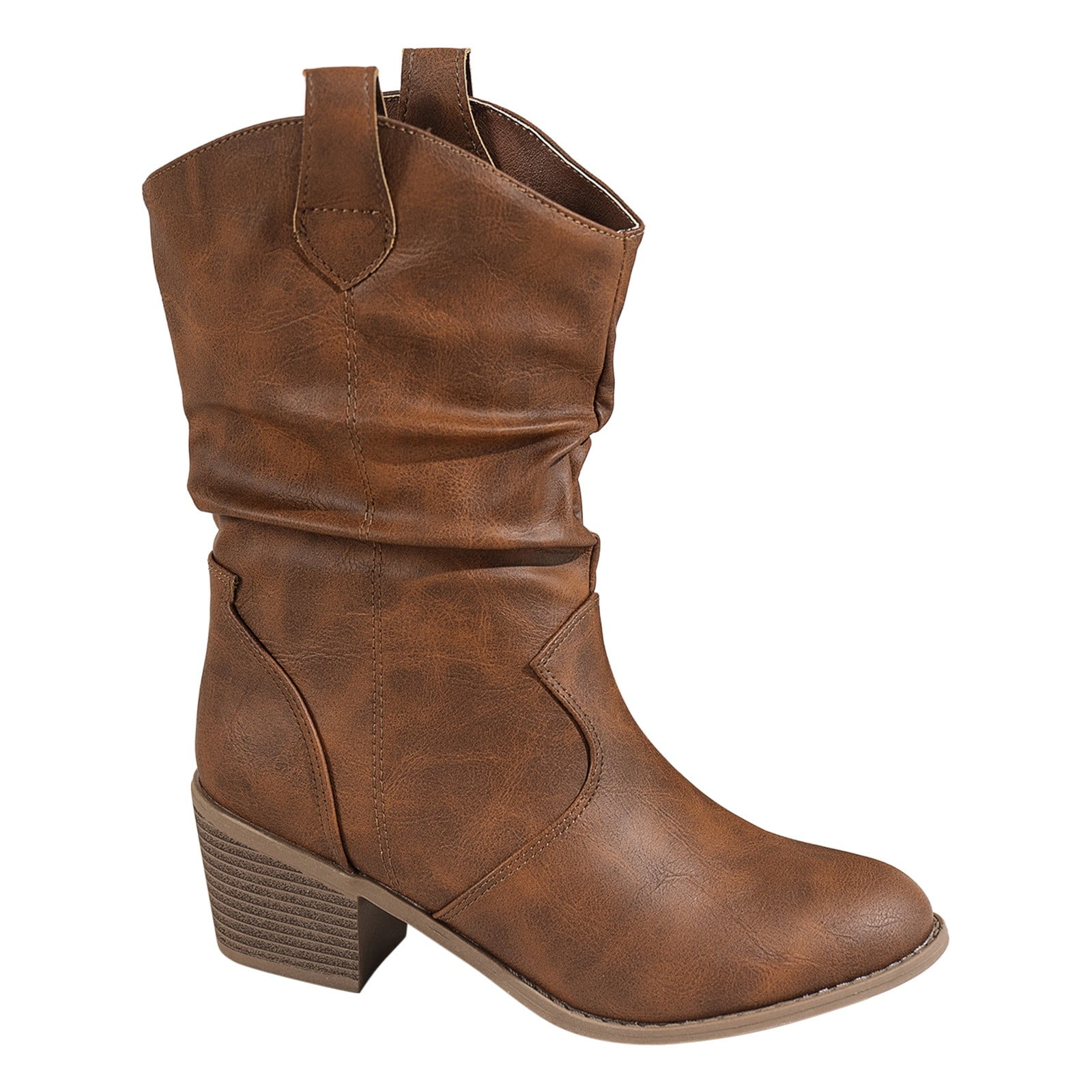 Jsaierl Women's Ankle Boots Chunky Stacked Heel Zipper Booties Cowboy ...