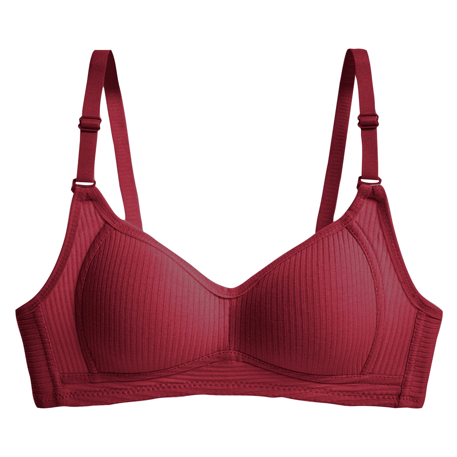 Jsaierl Women's Bras Wirefree Support T-shirt Bras Cotton Padded ...