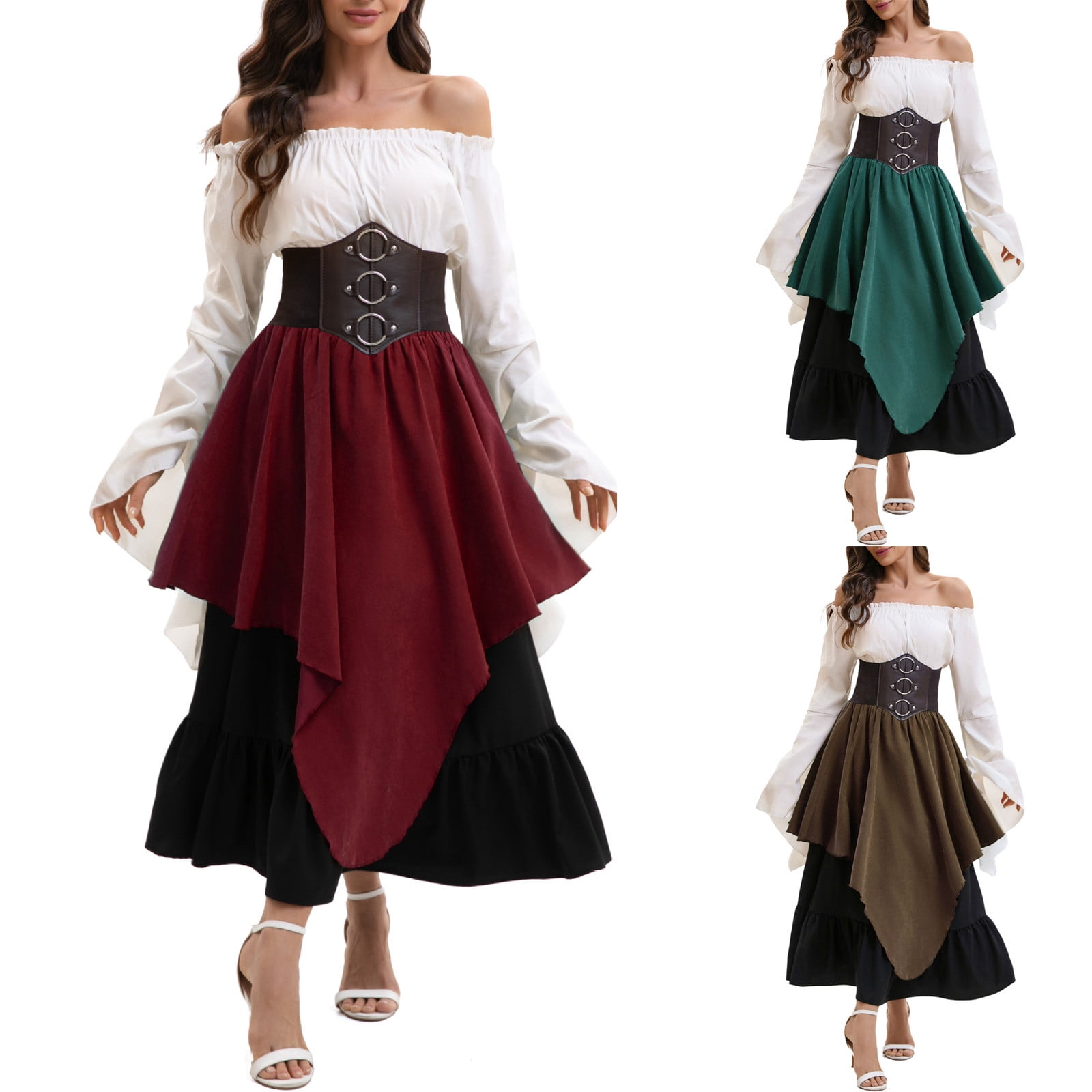Jsaierl Women's Halloween Costumes Retro Medieval Elegant Goth Plus ...