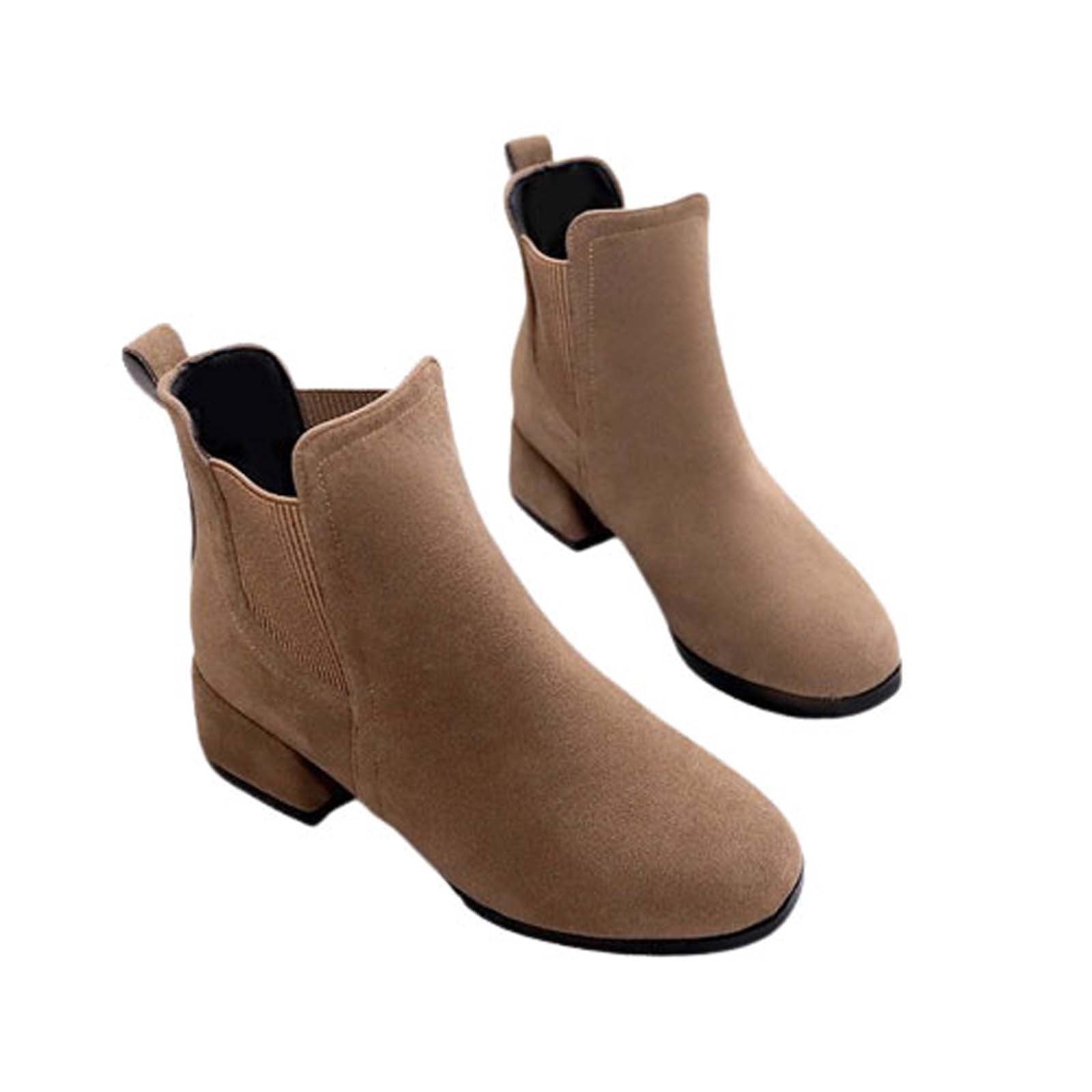 Jsaierl Women's Western Ankle Boot V Cut Back Zipper Booties Pointed ...