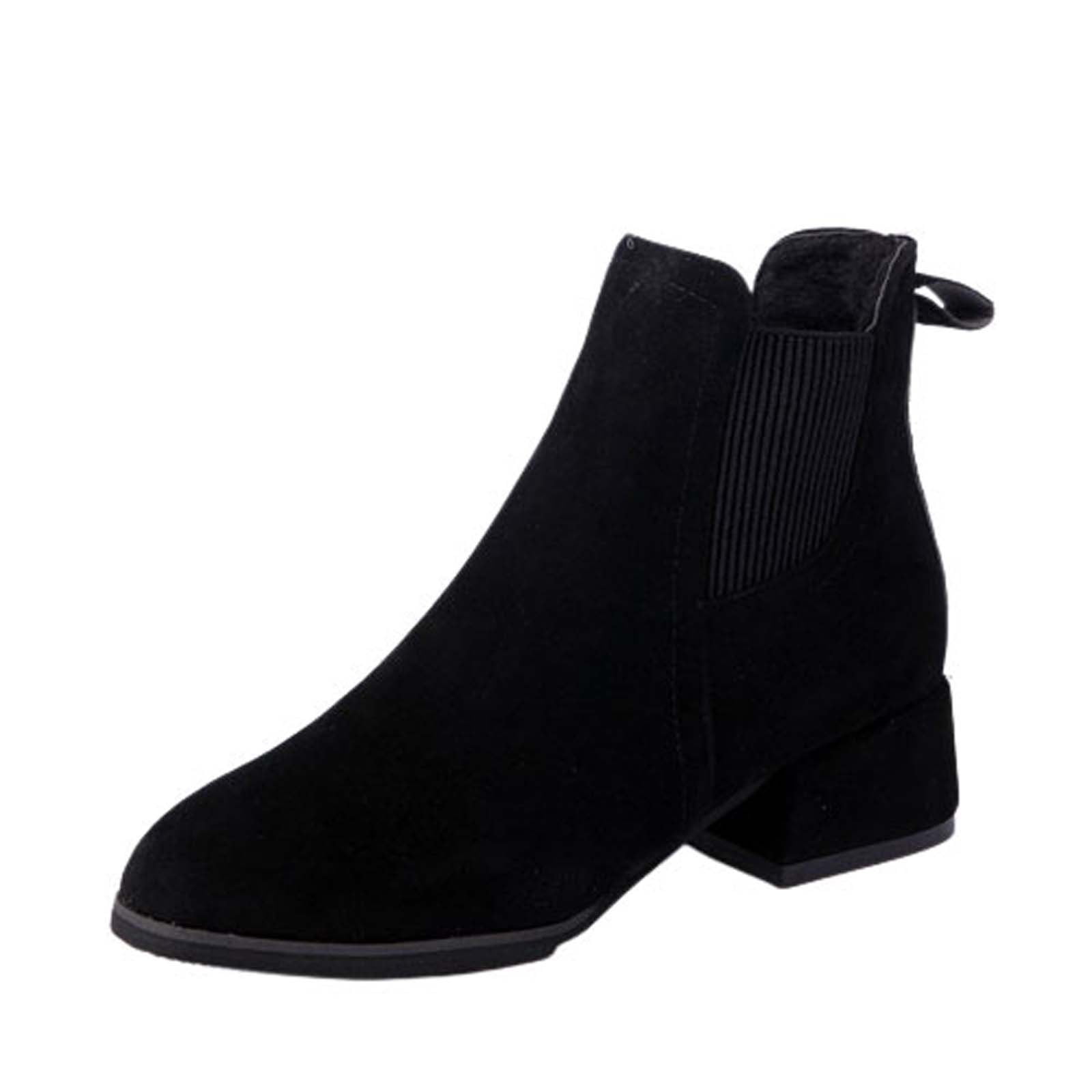 Jsaierl Women's Western Ankle Boot V Cut Back Zipper Booties Pointed ...