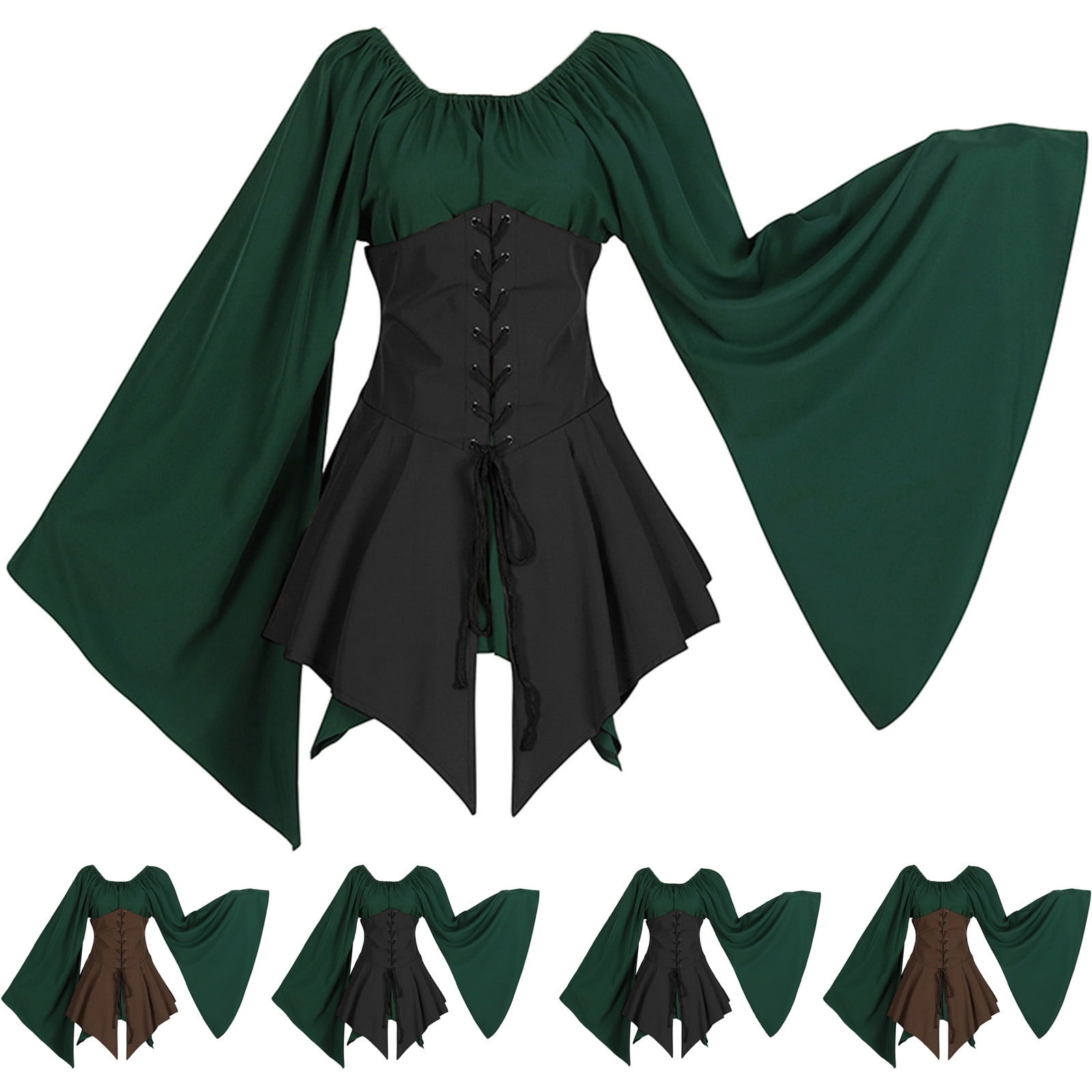 Jsaierl Womens Halloween Costumes Retro Medieval Victorian Gothic Plus ...
