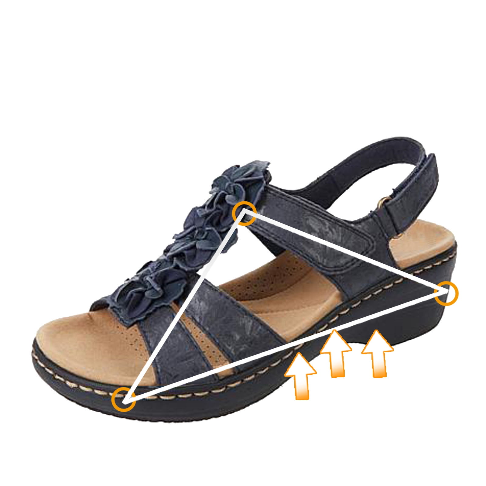 Jsaierl Womens Orthopedic Sandals Casual Summer Peep Toe Sandals Comfy ...