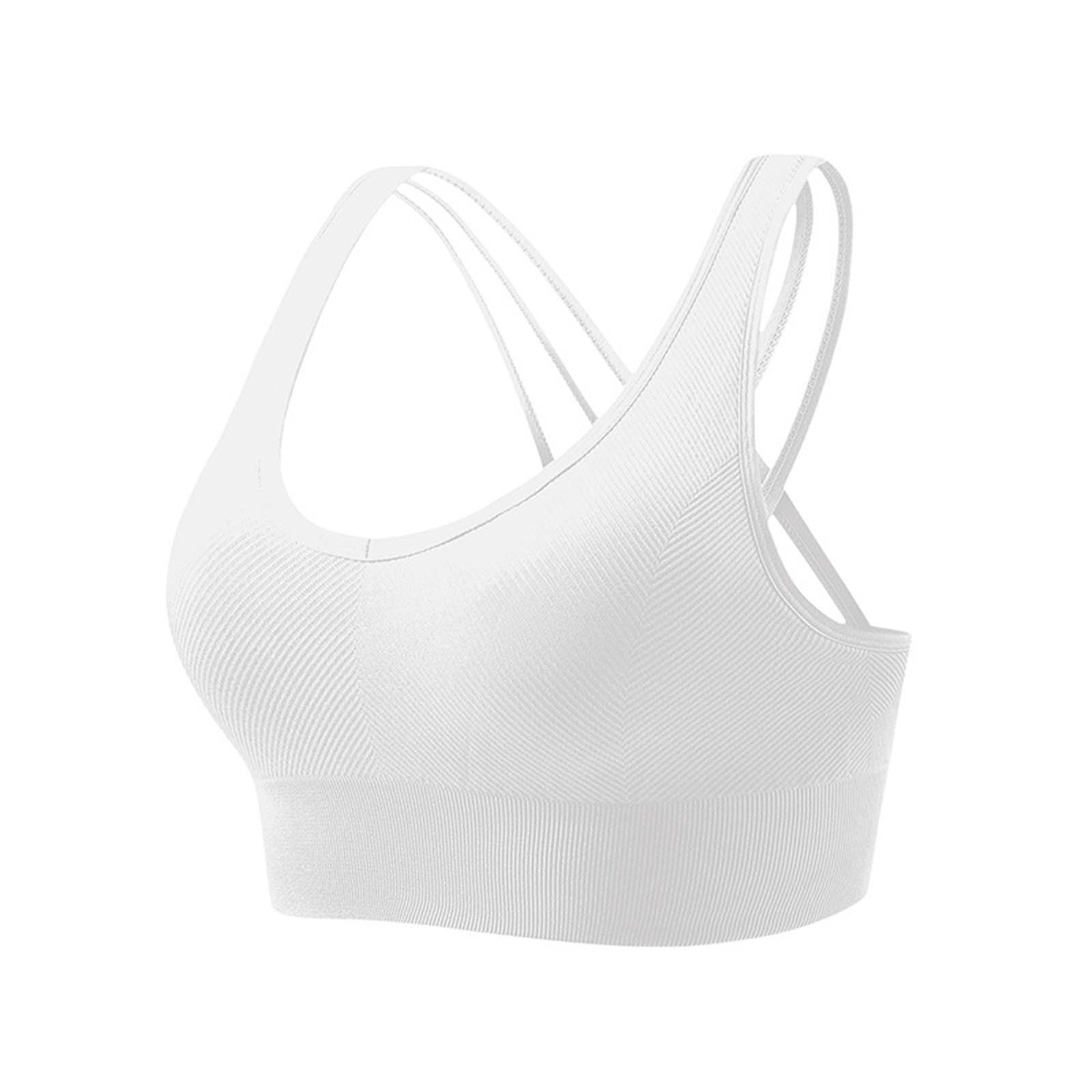 Jsaierl Womens Sports Bras Wireless Yoga Workout T-shirt Bra Cotton ...