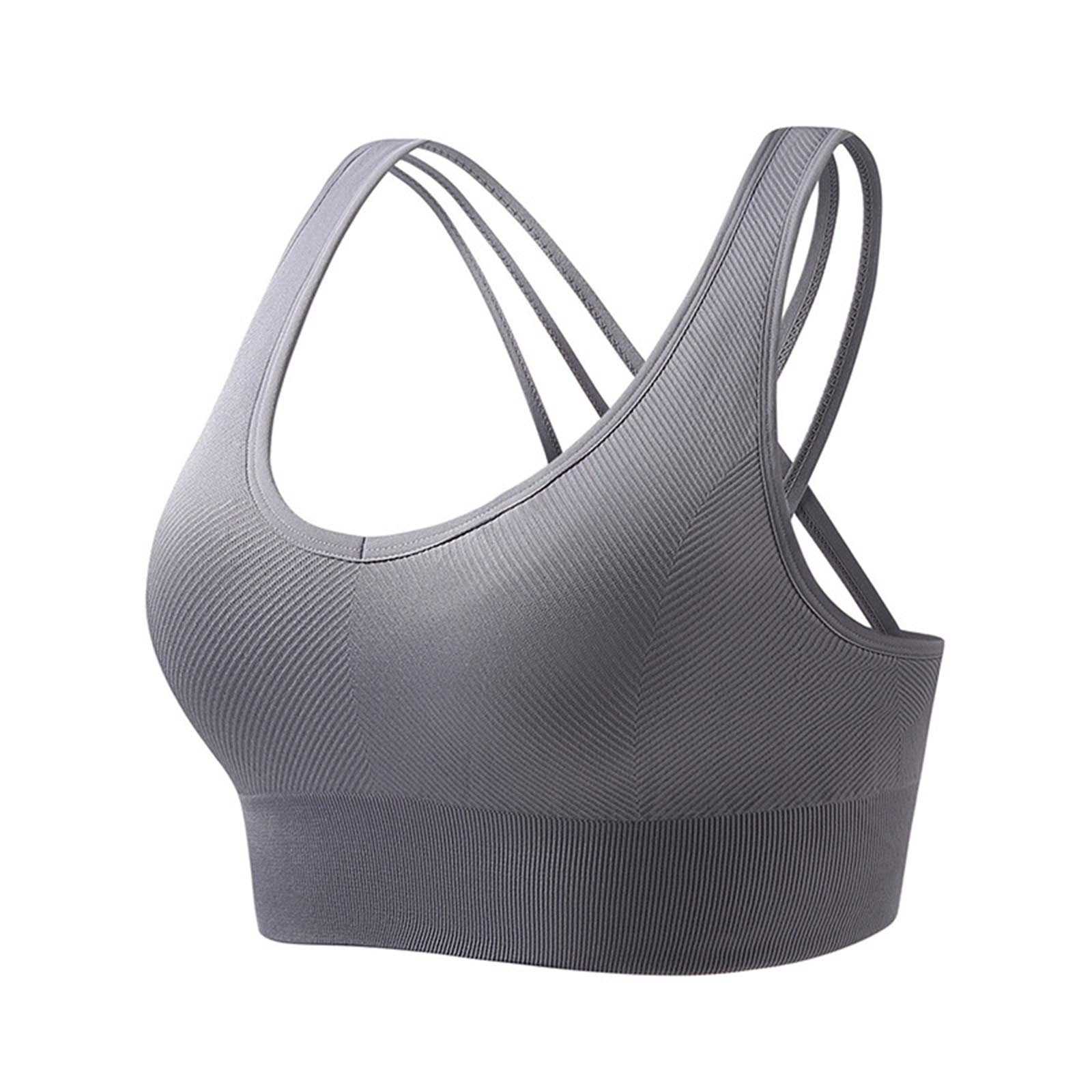 Jsaierl Womens Sports Bras Wireless Yoga Workout T-shirt Bra Cotton ...