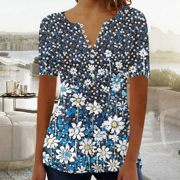 Jsaierl Womens Summer Tops Casual Dressy Hide Belly Shirts Pleated ...