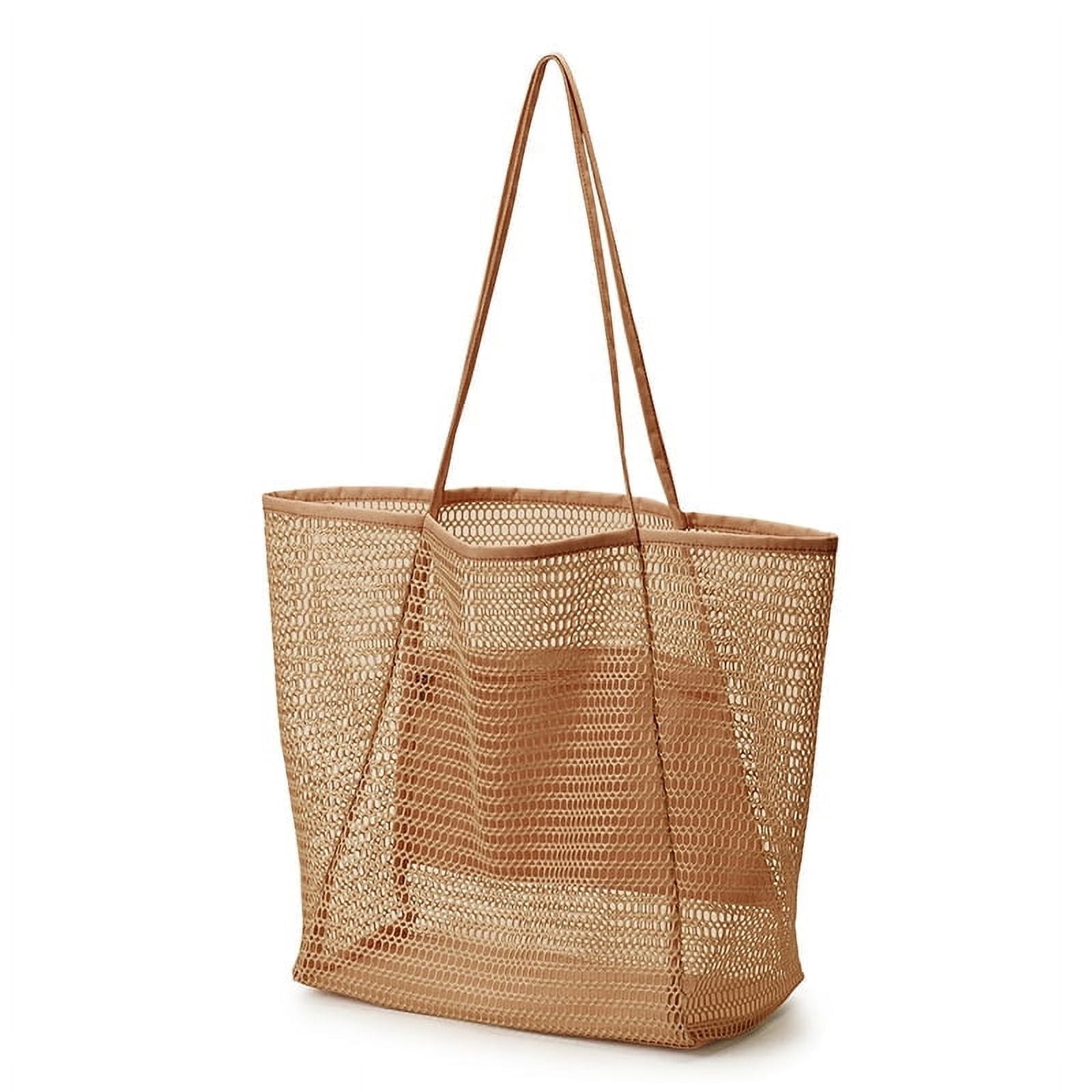 Jsbaby Mesh Beach Bag,Upgrade Large Shoulder Handbag for Women with ...