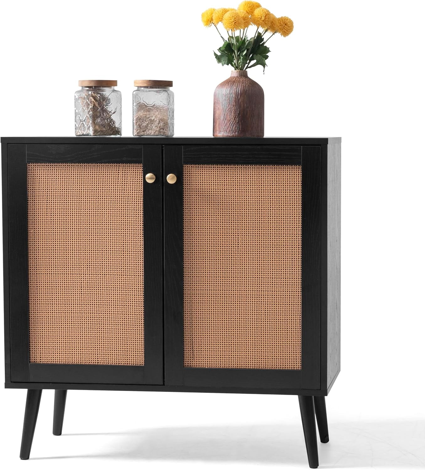 JsonH Choiceness Buffet Cabinet with Rattan Decor Doors - Storage ...