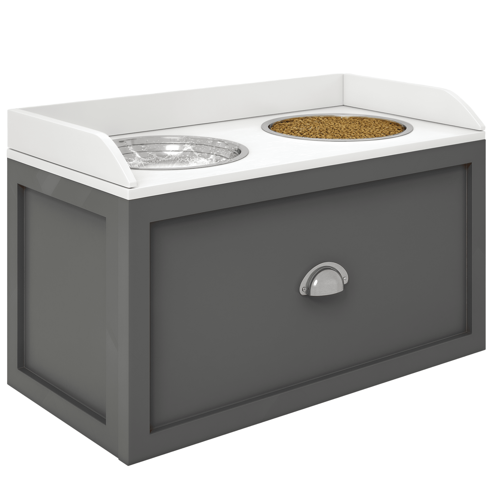 JsonH Choiceness Dog Feeding Station with Storage Drawer, Dog Food ...