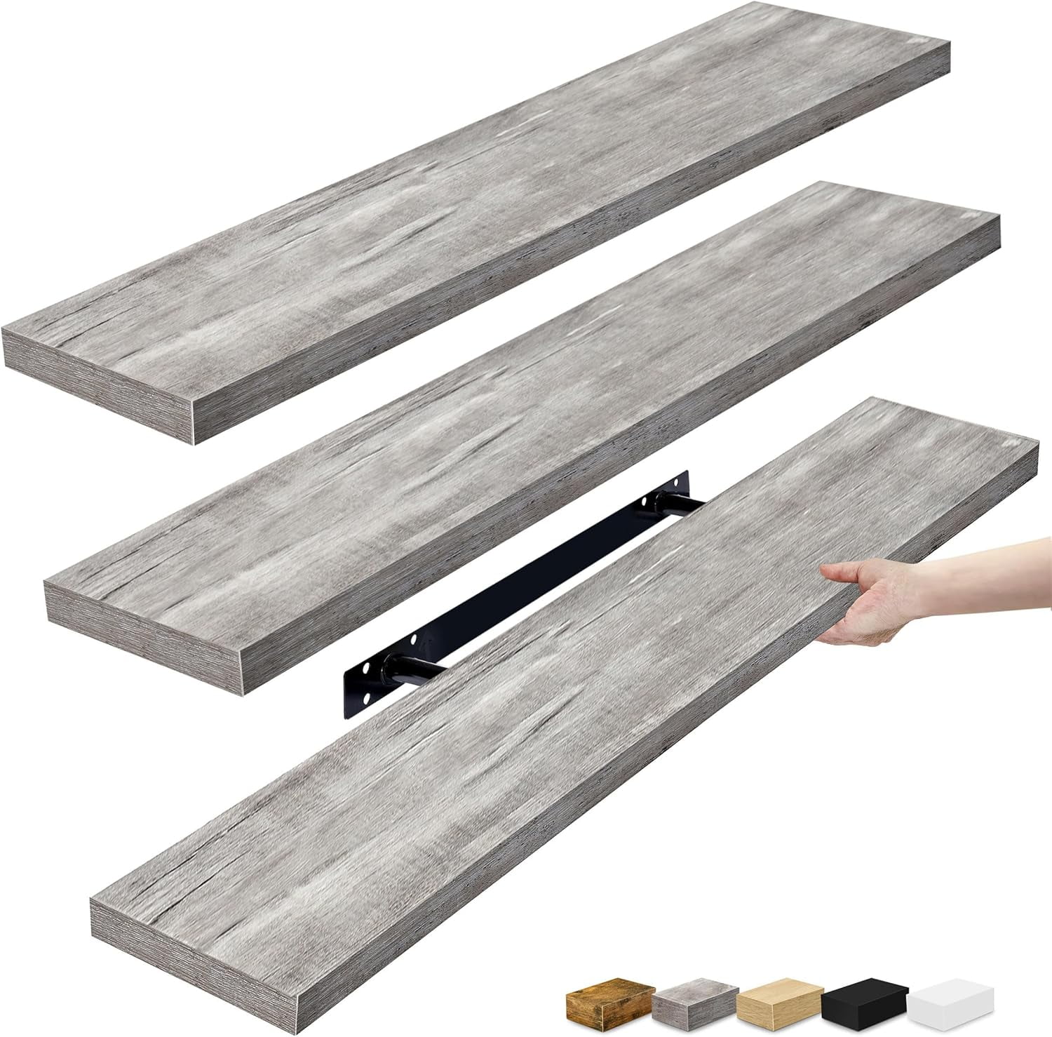 JsonH Choiceness Floating Shelves for Wall - Long Bathroom Shelves ...