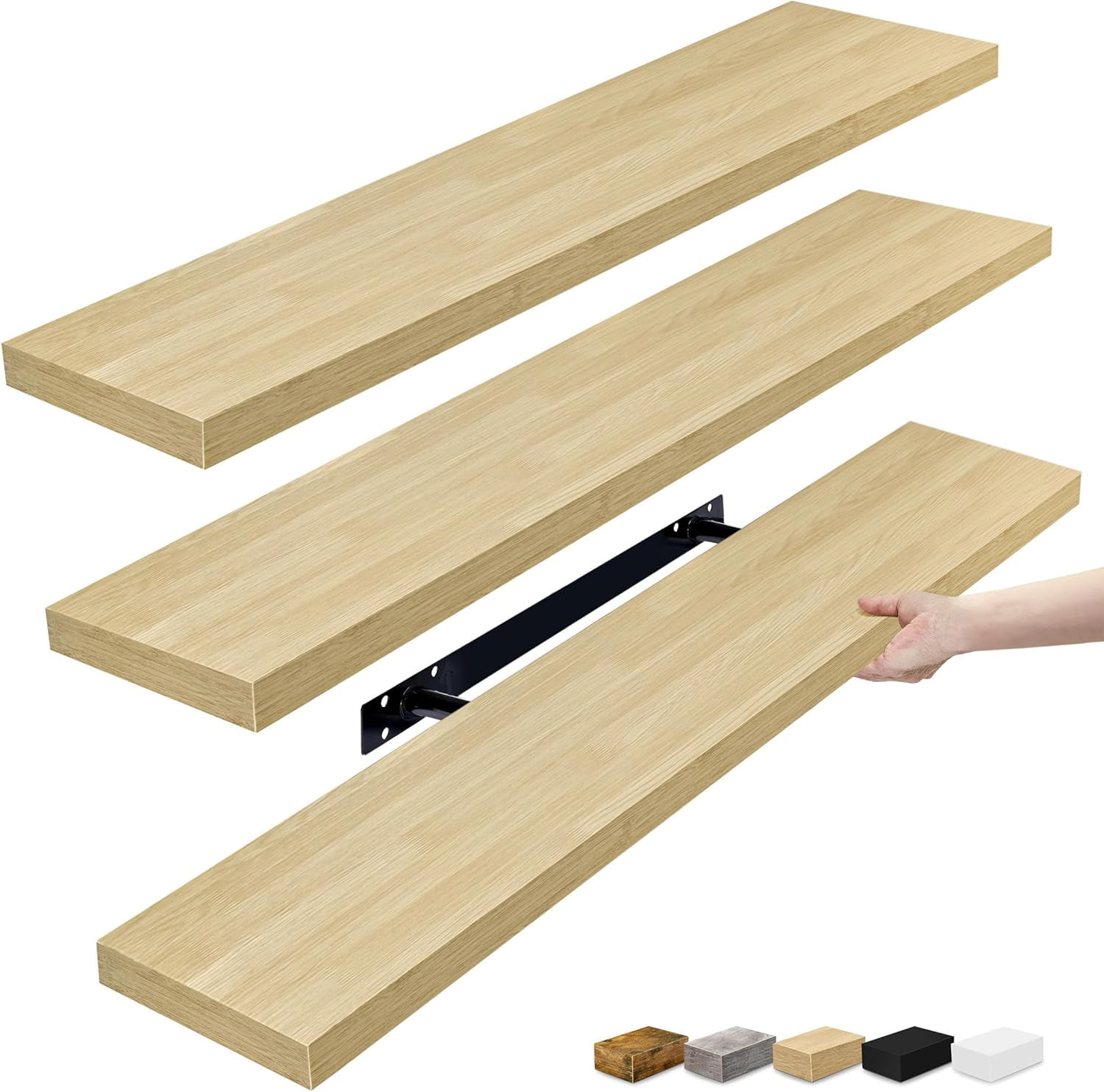 JsonH Choiceness Floating Shelves for Wall - Long Bathroom Shelves, Wall Decor for Bedroom ...