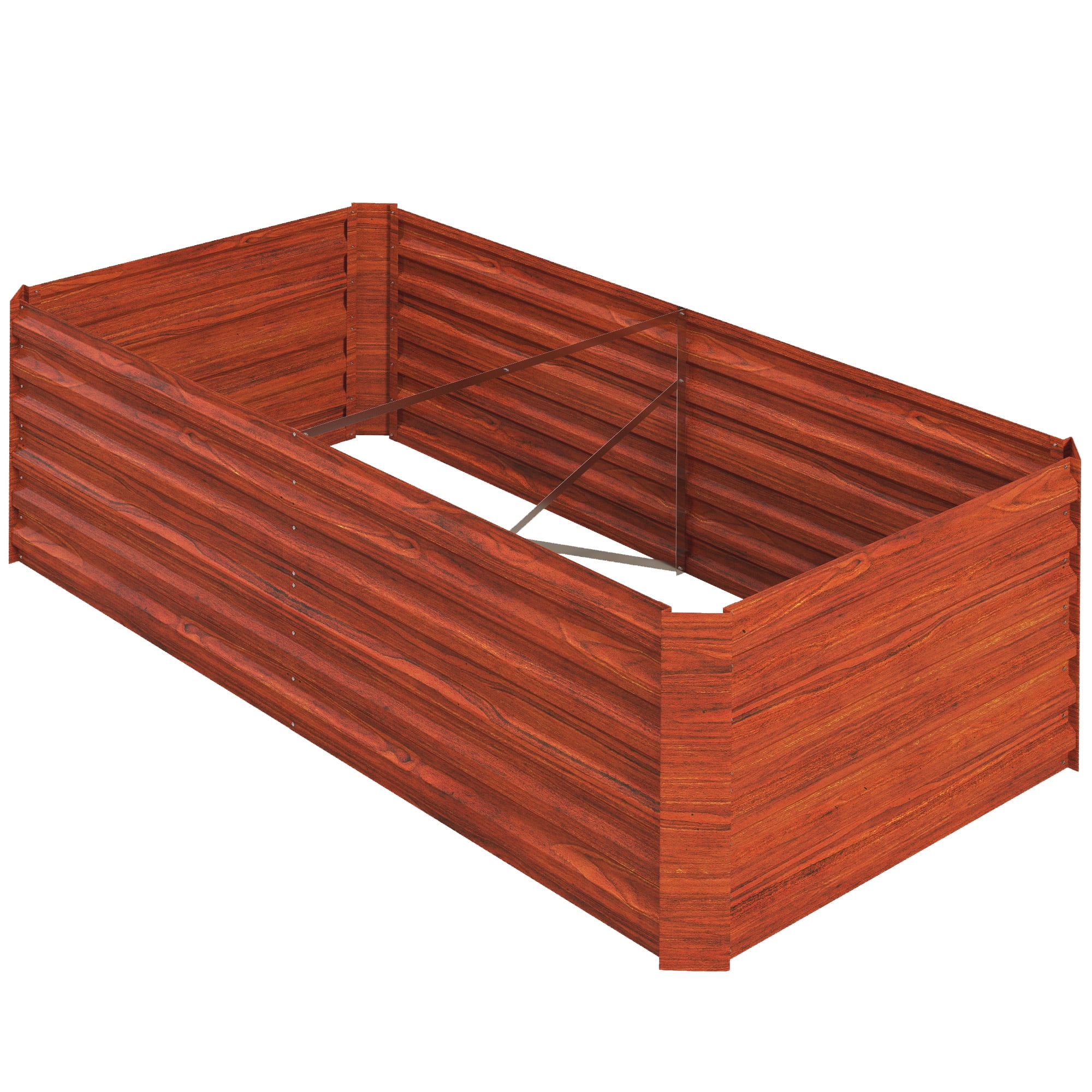 JsonH Choiceness Galvanized Raised Garden Bed Kit with Reinforcing Bars ...
