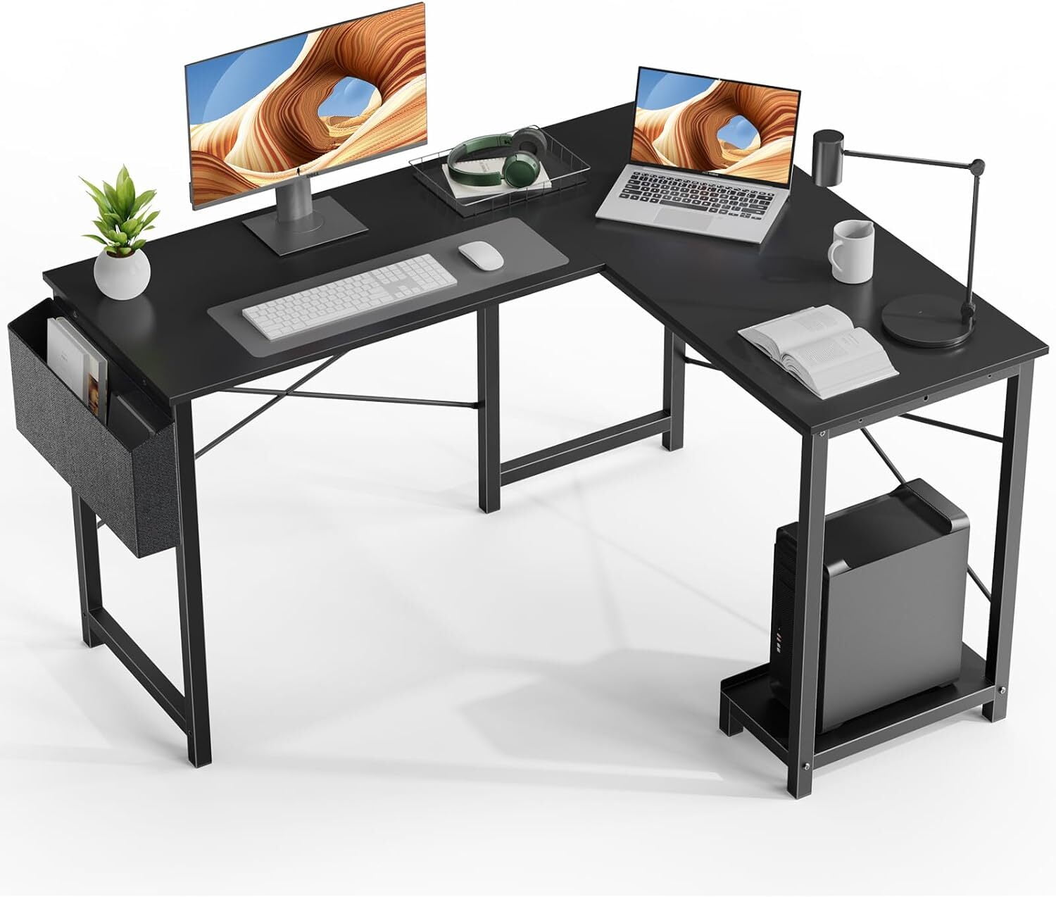 JsonH Choiceness L Shaped Desk, 50-Inch Office Computer Gaming Desks ...