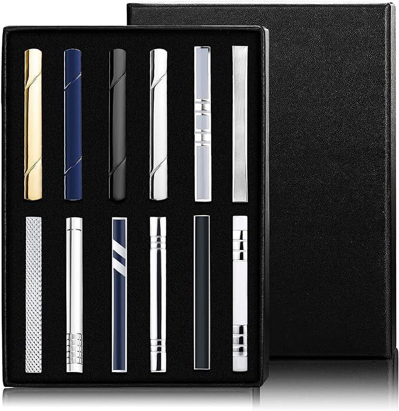 Jstyle 12 Pcs Tie Clips for Men, Classic Tie Bar Clip Set for Regular ...