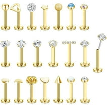 Body Candy Womens 16G PVD Steel Aurora Cross Labret Monroe Lip Ring ...