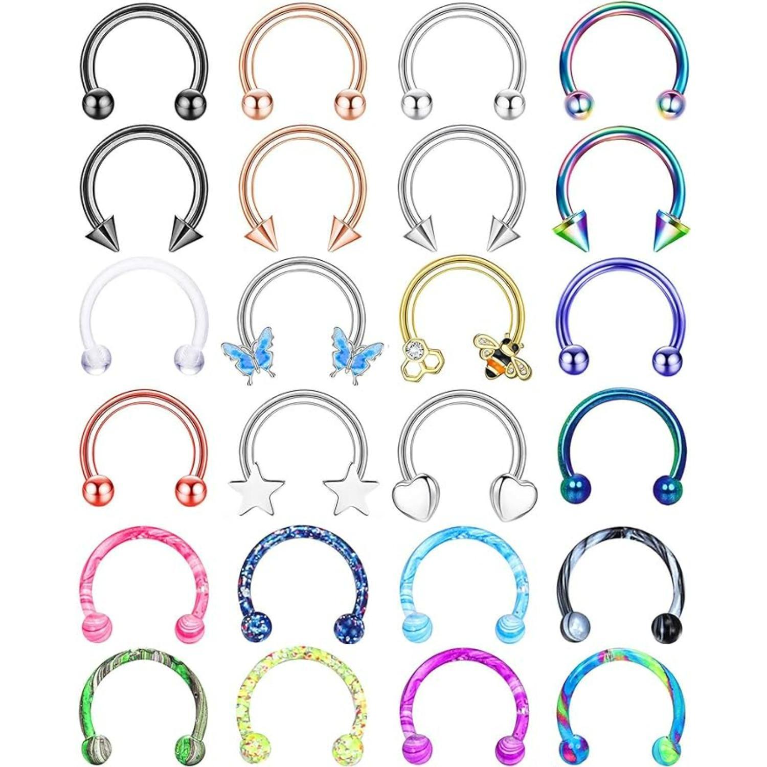 Body Candy 16G Steel Eyebrow Jewelry Cartilage Tragus Daith Conch Rook ...