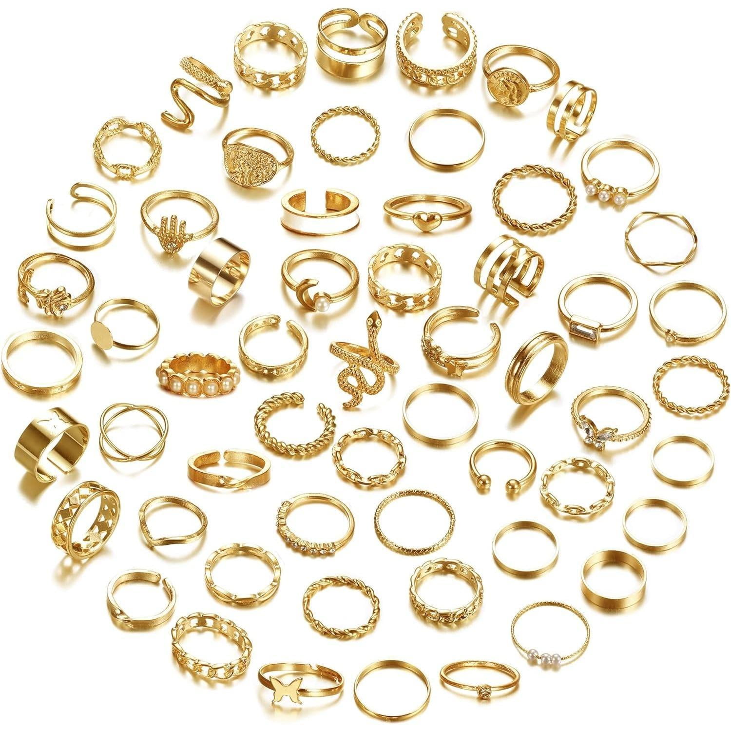 Jstyle 58Pcs Knuckle Rings Set Vintage Stackable Finger Rings for Women ...