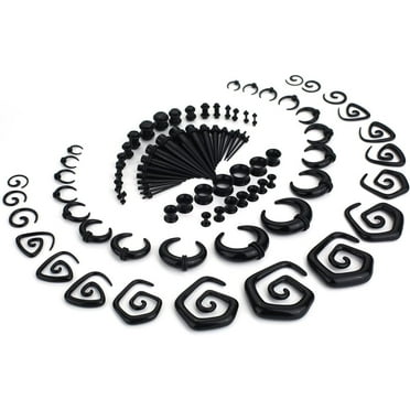 ZS 1 Pair Double Falre Ear Tunnel Plugs Expander Brown Wood Ear Gauges ...