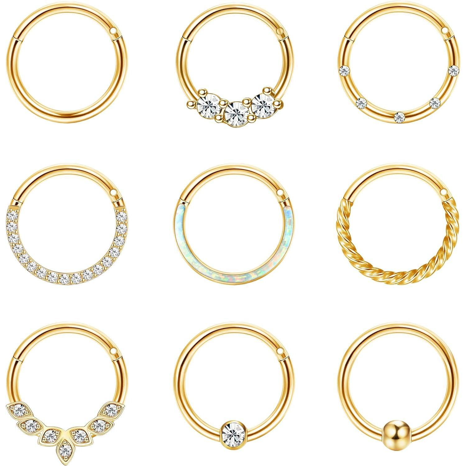 Body Candy Steel Yellow Outer Space UFO Septum Ring 16 Gauge 3/8 ...