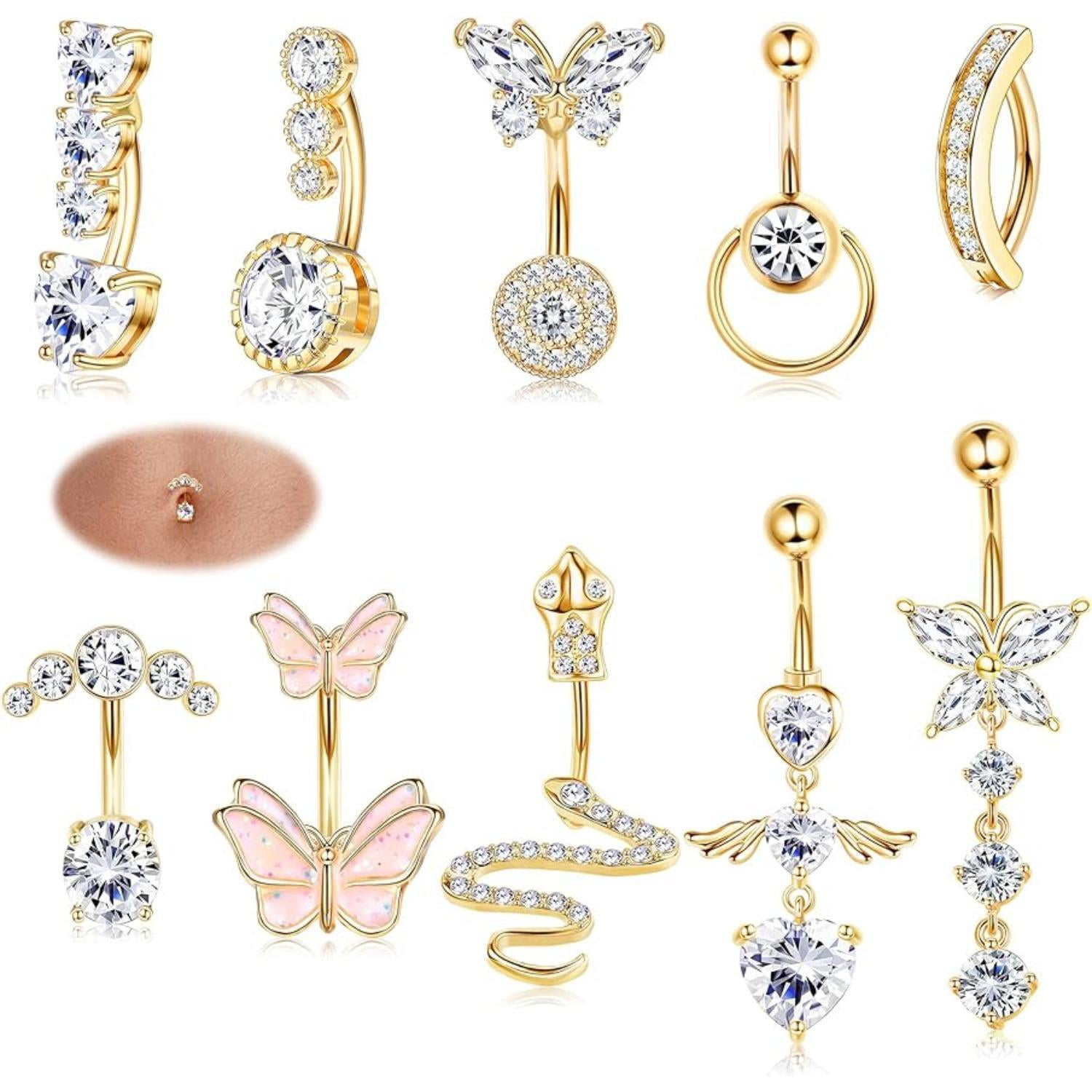 Jstyle Belly Button Rings Belly Ring 14G Belly Piercing Jewelry ...