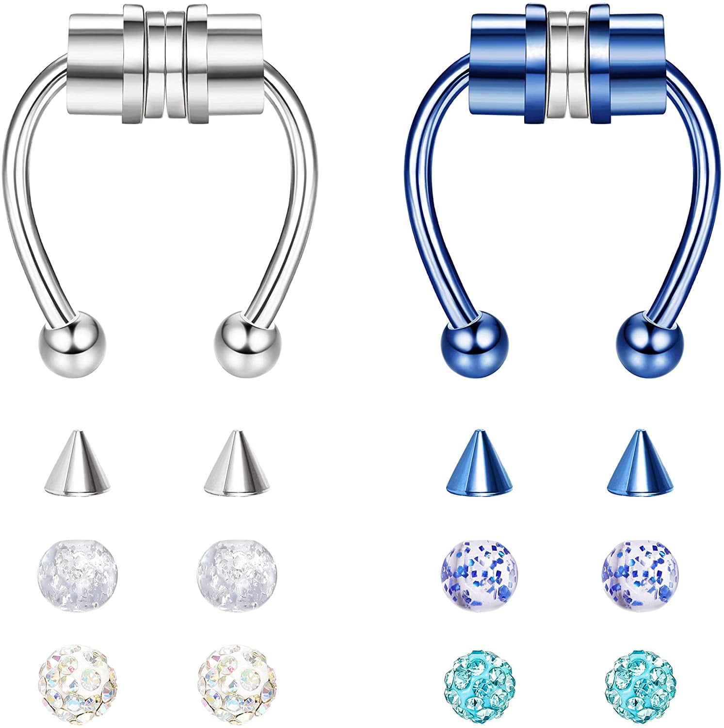 Jstyle Magnetic Septum Rings for Women Men Fake Nose Ring Hoop ...