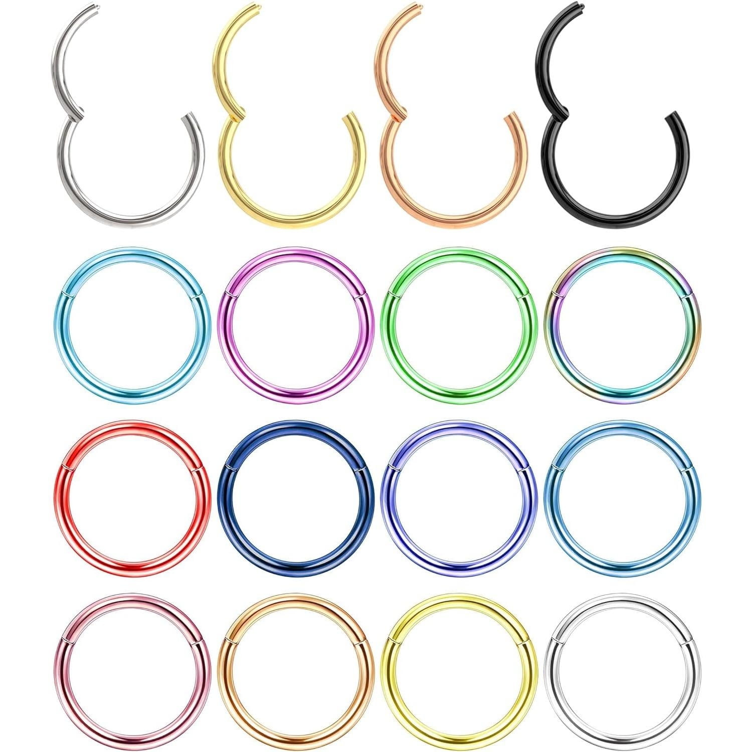 Jstyle Surgical Steel Nose Rings Hoop Nose Clicker Ring Septum Jewelry ...