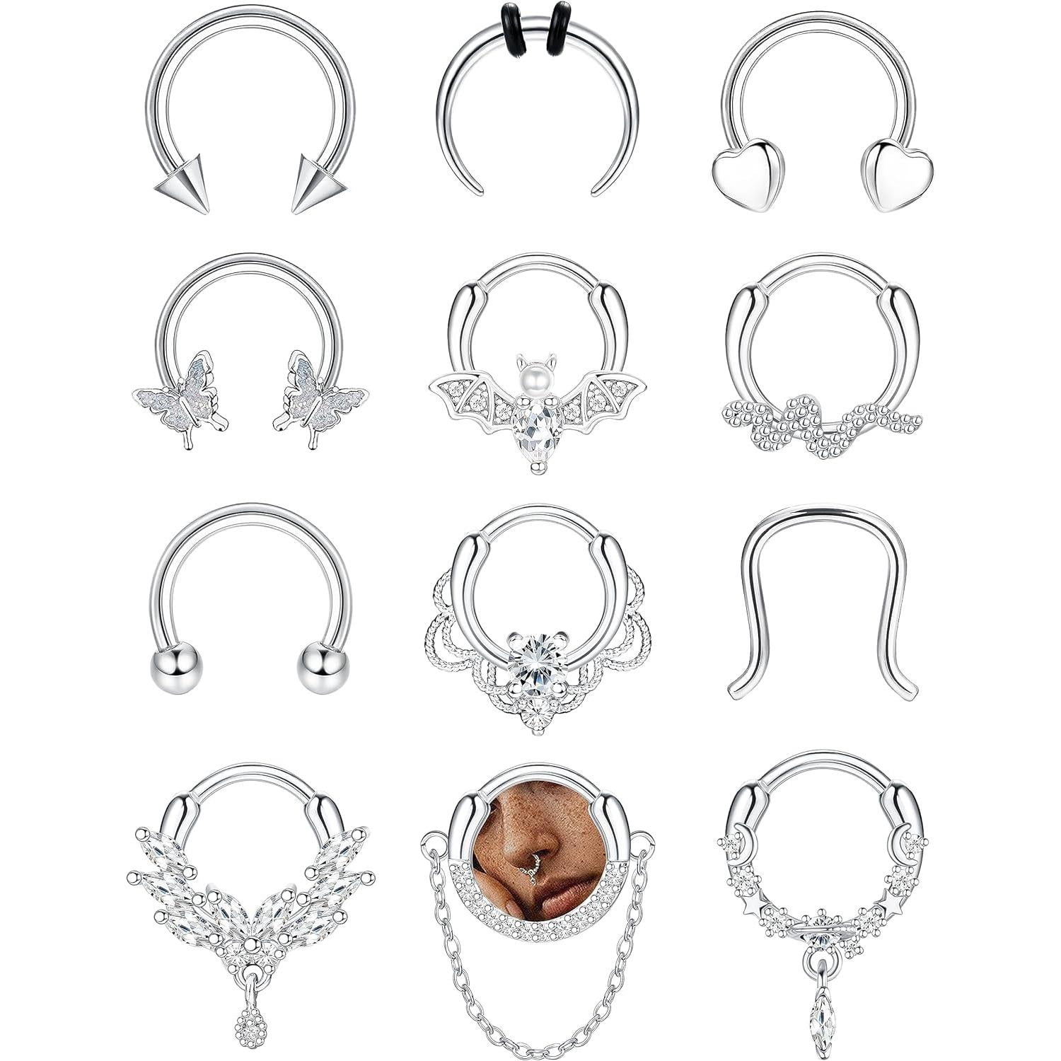 Jstyle Surgical Steel Small Septum Jewelry Septum Piercing Jewelry Cute ...