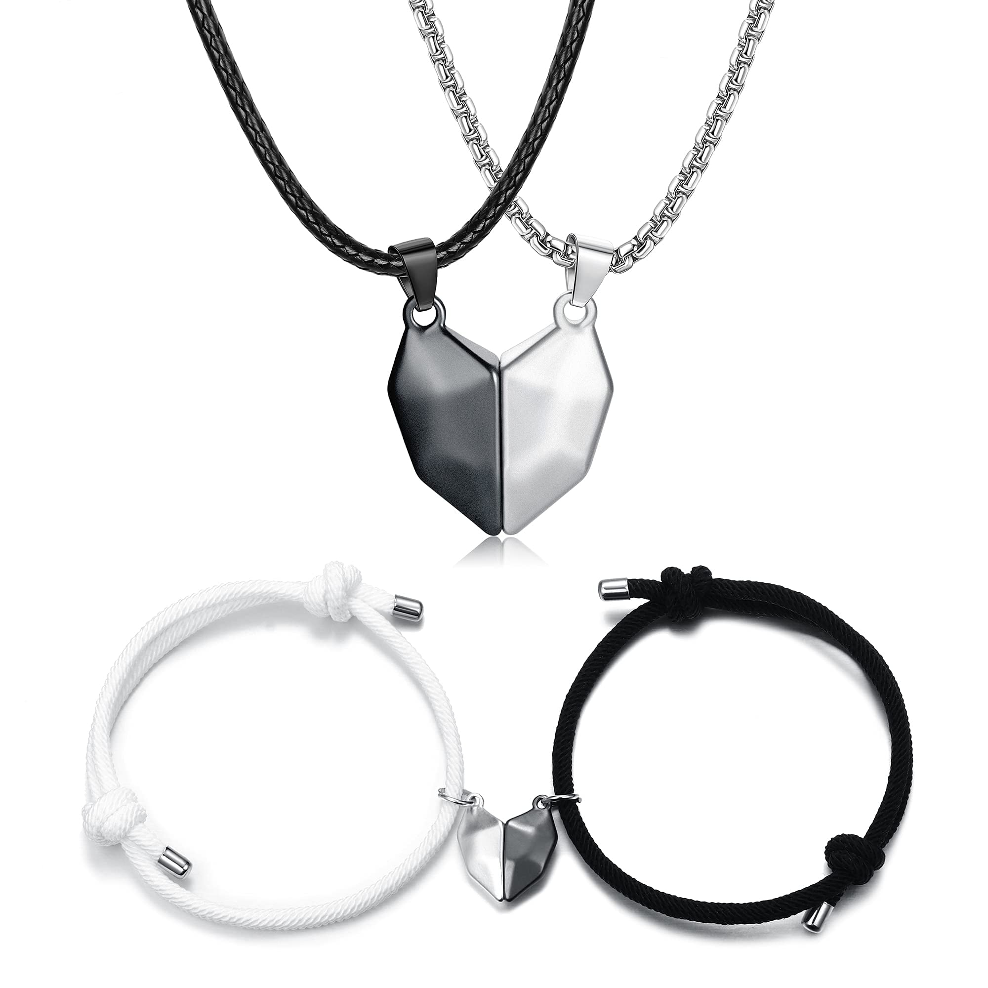 Jstyle Two Souls One Heart Matching Necklaces Bracelets for Couples ...