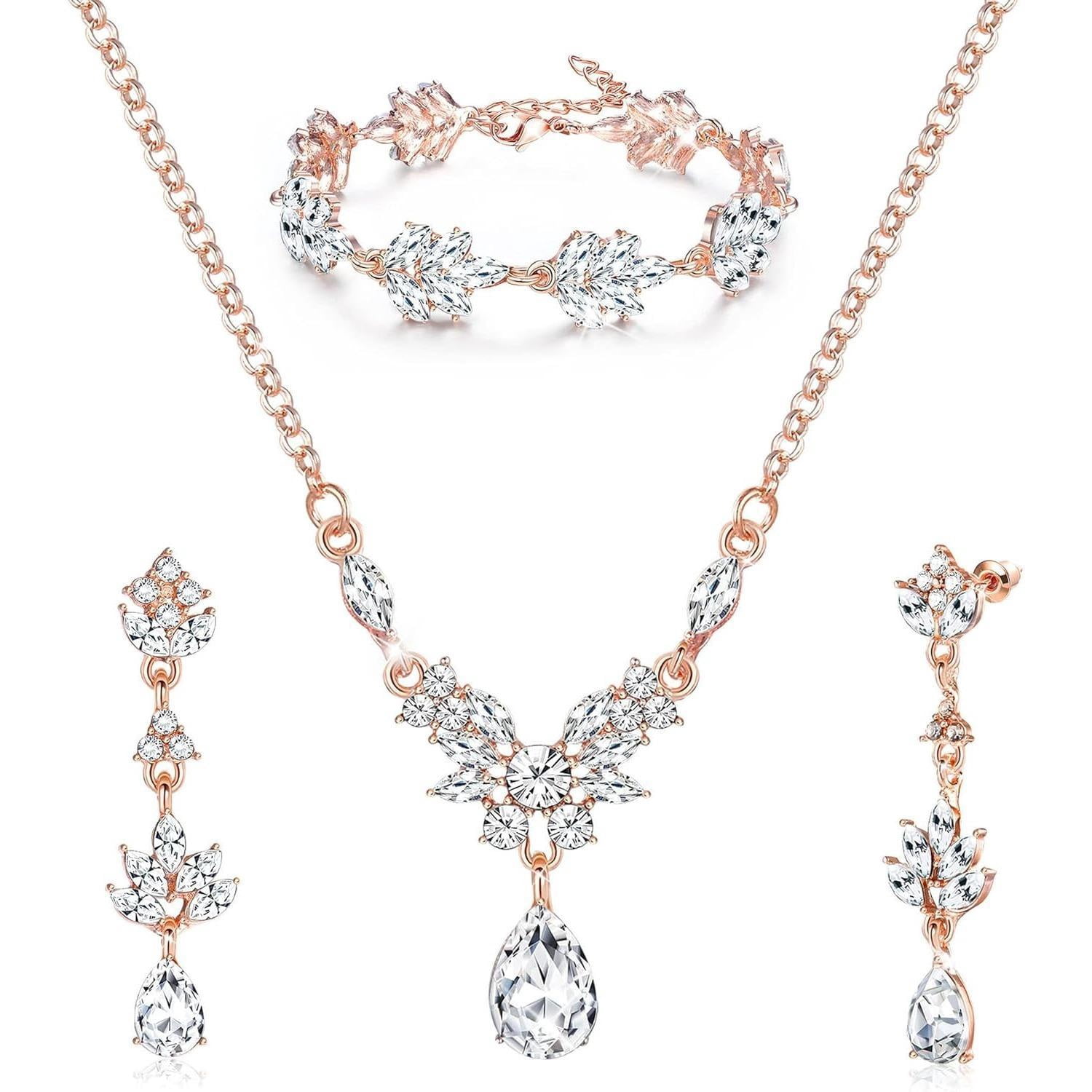 Jstyle Wedding Bridal Jewelry Set for Brides Women Bridesmaid Teardrop ...