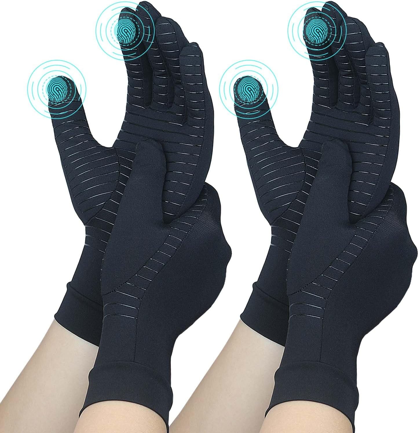 Jtbuh XLY 2 pairs of full finger copper arthritis gloves with touch ...