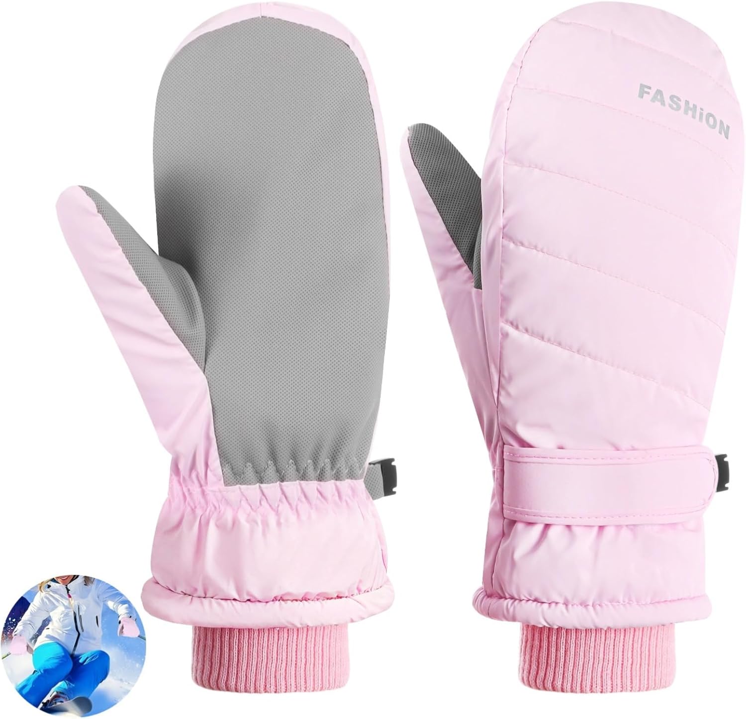 Jtbuh XLY Thick Insulated Ski Mittens for Women, Windproof Gloves with ...