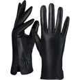 Jtbuh XLY Women's Lambskin Leather Gloves with Winter Warm Touchscreen ...