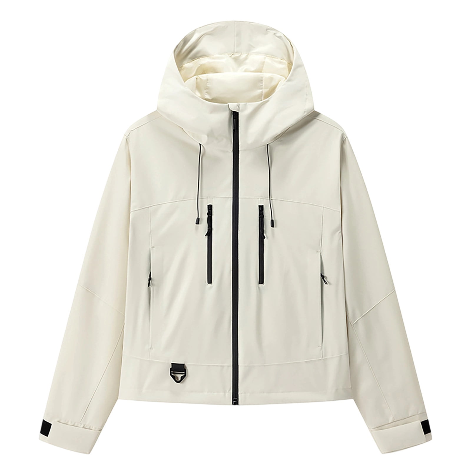 Jtjvou Lightweight Zip up Rain Coat for Women Windbreaker with Hood ...