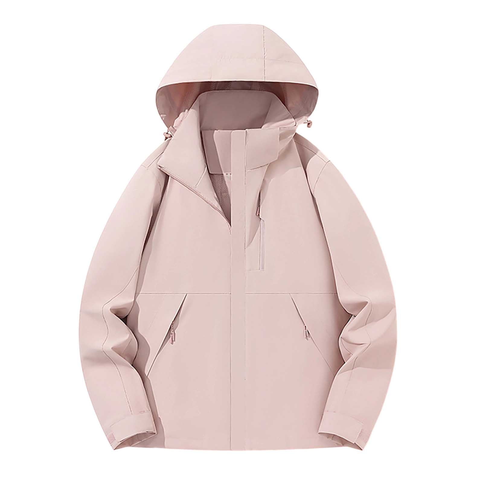 Jtjvou Summer Fall Raincoat Rain Coat for Women Windbreaker with Hood ...