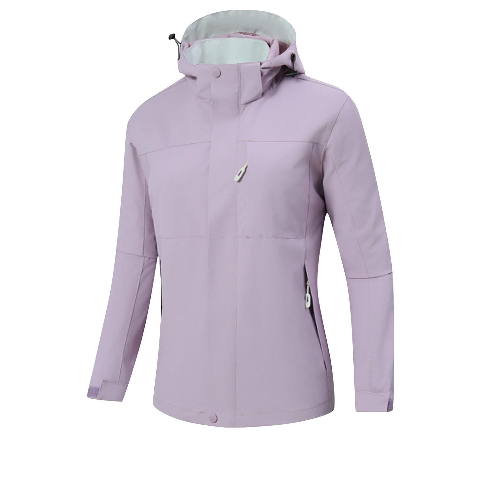 Jtjvou Waterproof Active Outdoor Rain Jacket Rain Coat for Women Windbreaker with Hood Plus Size ...