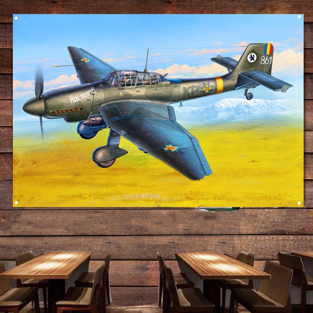 Ju 87D-5 WW II German Plane Fighter Jet Poster Home Decor Banners ...