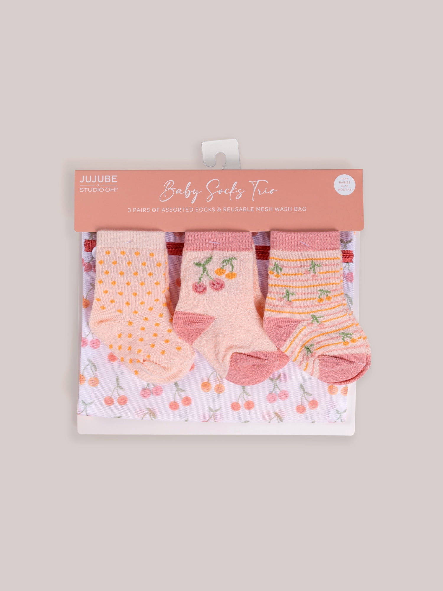 JuJuBe x Studio Oh! 3-Pack Soft Durable Baby Socks Set - Cherry Cute by ...