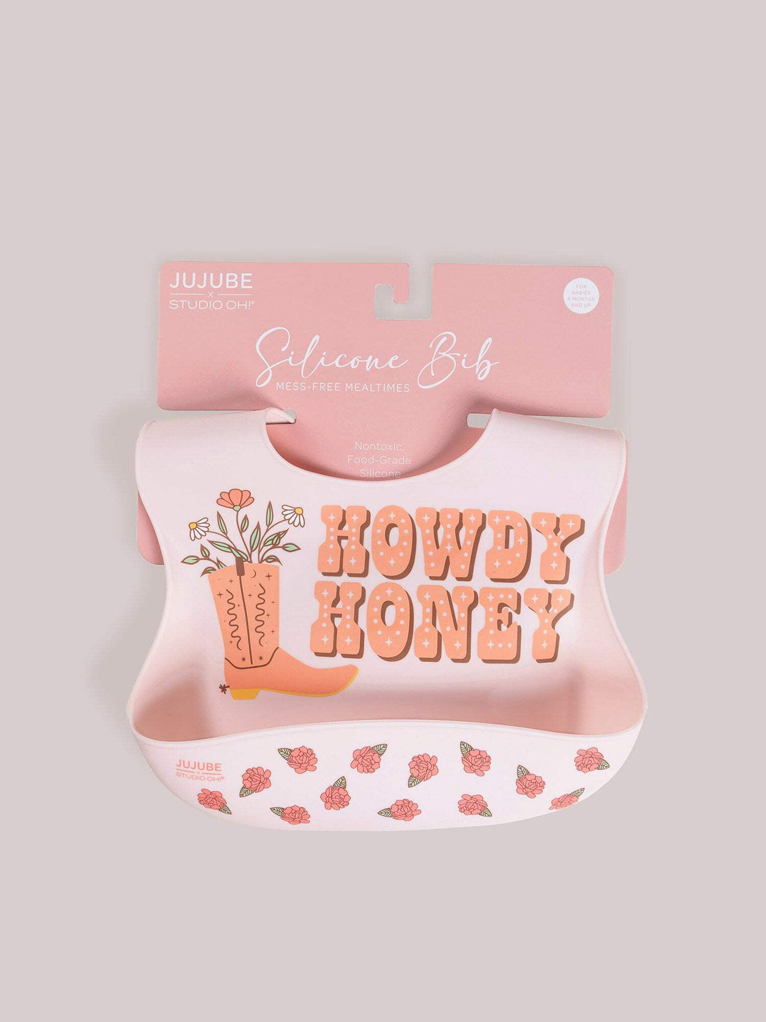 JuJuBe x Studio Oh! Food-Grade Silicone Bib - Bloomin' Boot - Walmart.com